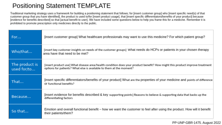 Task 3 - Positioning Statement Template - v2 | PDF