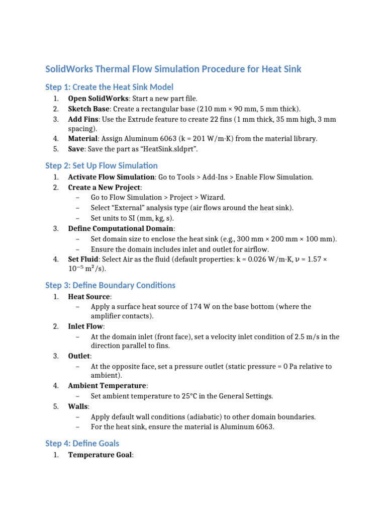 Heat Sink Thermal Flow Simulation Guide | PDF | Fluid Dynamics ...