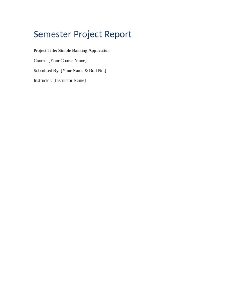 8 Page Banking Application Report | PDF | Python (Programming Language ...