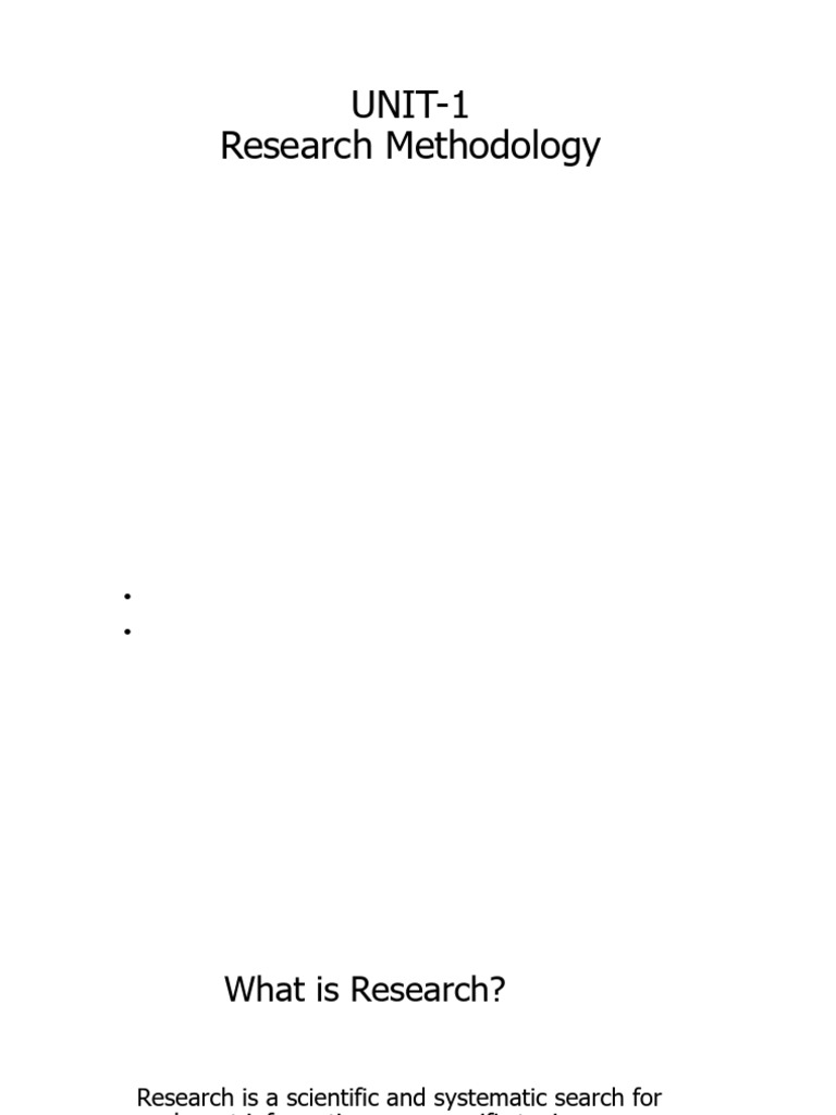 UNIT 1 - L1 Introduction | PDF | Empirical Research | Quantitative Research