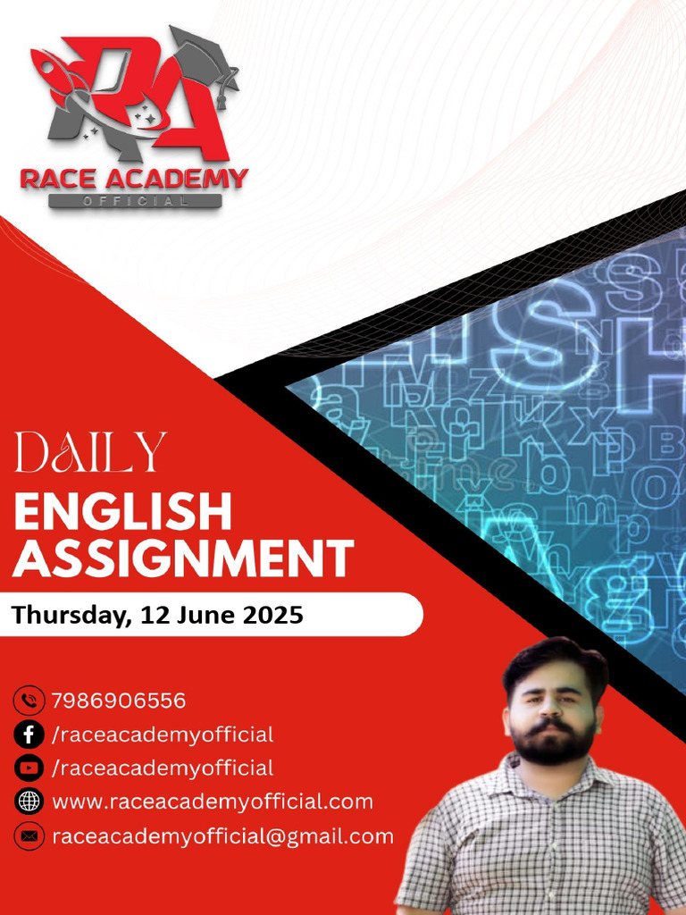 12 Jun 25 - Race Academy Official Daily English Assignment E | PDF