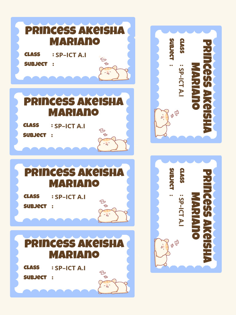 Copy of Cream Colorful Cute Name Label A4 Document.pdf | PDF