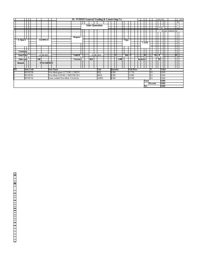 Sales Quotation | PDF | Financial Markets | Foreign Exchange Market