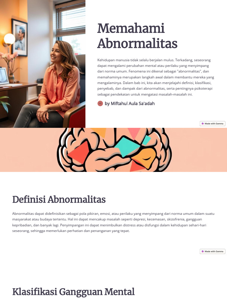 Memahami Abnormalitas Mental dan Psikoterapi | PDF