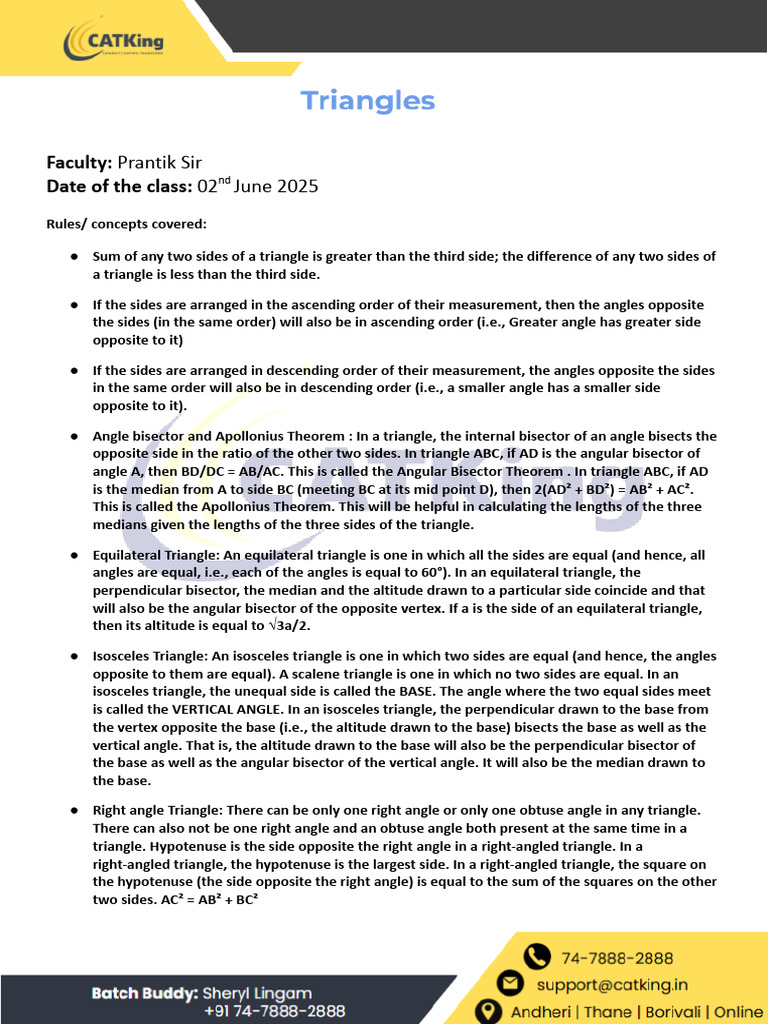 QA Triangles B2 02-June-2025 | PDF | Triangle | Euclidean Geometry