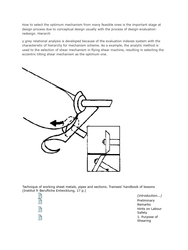 Selecting Optimal Shearing Mechanisms | PDF | Sheet Metal | Mechanical ...