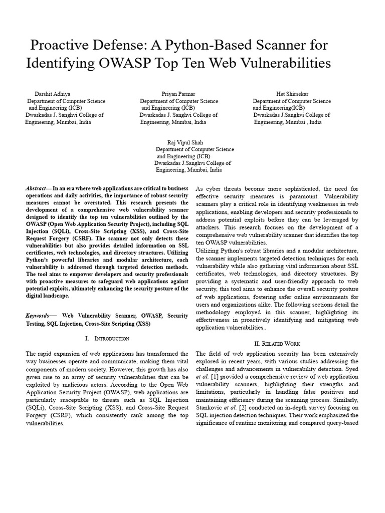 Webscanner Research Paper Draft 250203 192018 | PDF | Security ...