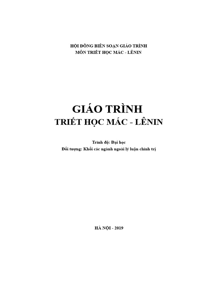 Giao Trinh Triet Hoc Mac Lenin | PDF