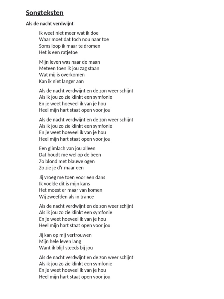 Song Tekst en | PDF