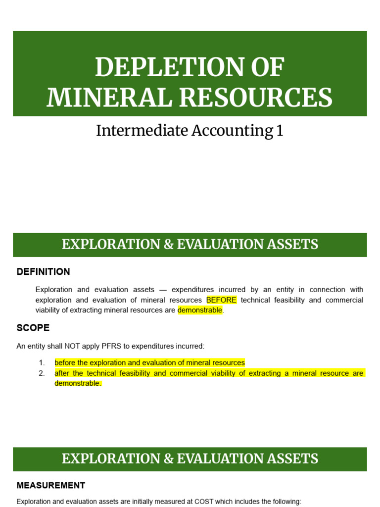 Depletion of Mineral Resources | PDF | Resource Depletion | Depreciation