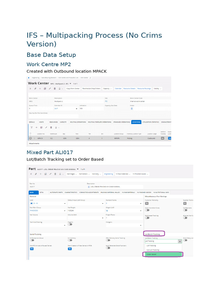 IFS Multipacking Out of The Box | PDF | Warehouse | Inventory