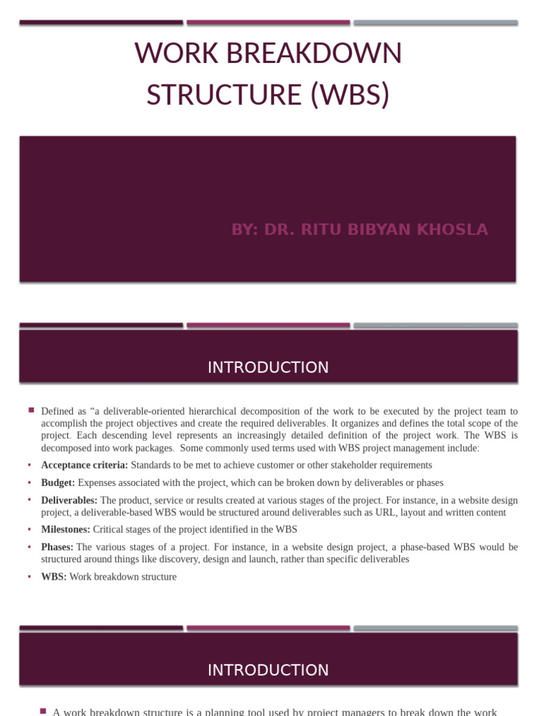 Work Breakdown Structure (WBS) | PDF | Business