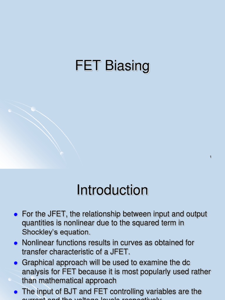 FET Biasing | PDF | Field Effect Transistor | Mosfet