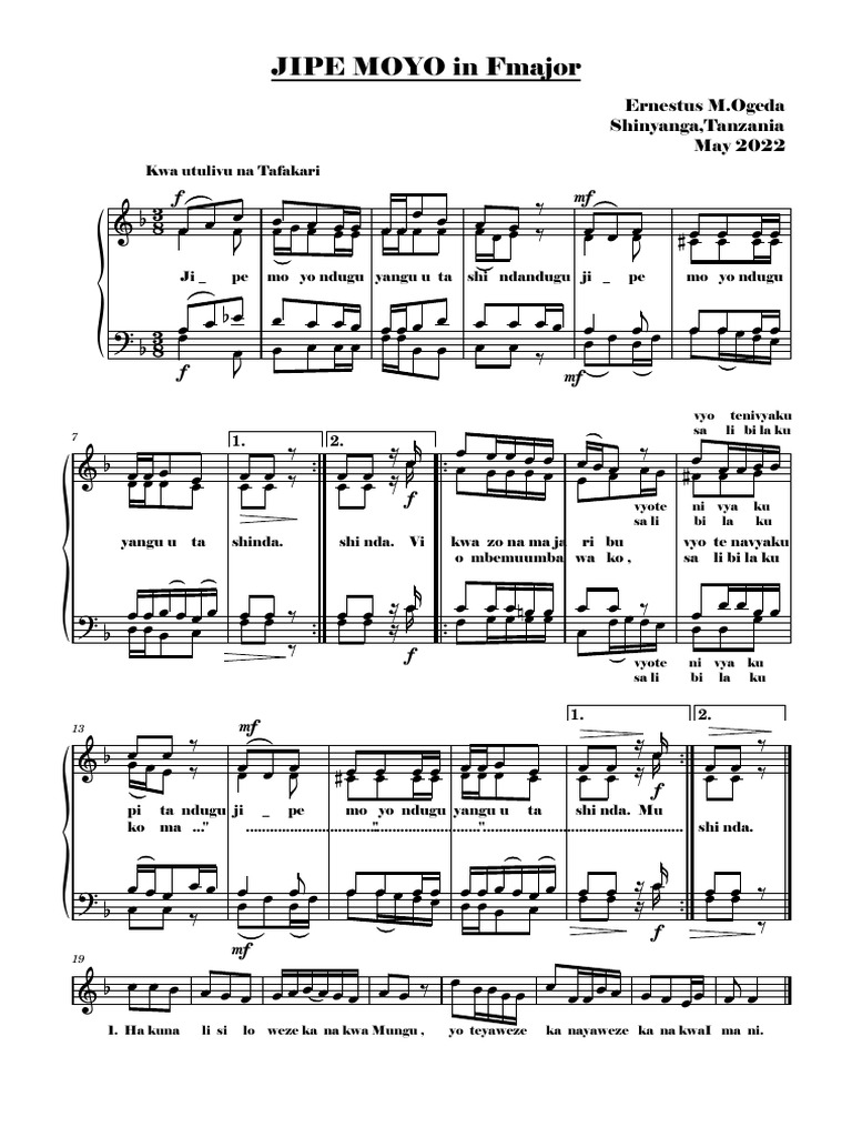 JIPE - MOYO - in Fmajor | PDF