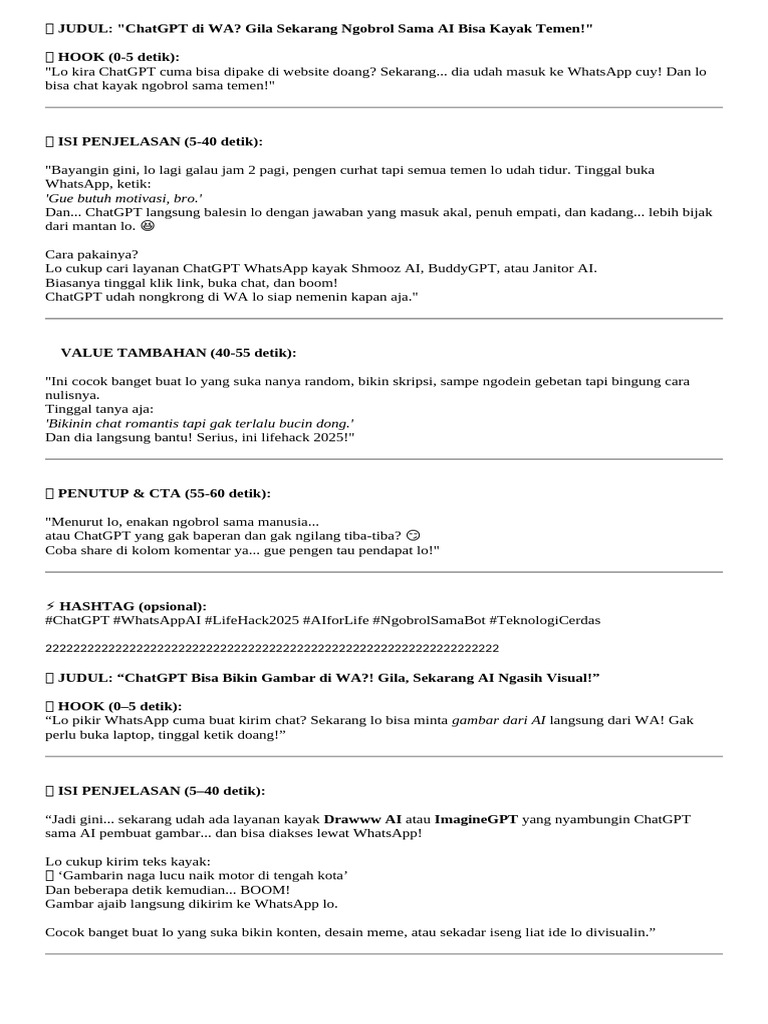 Naskah Konten Tutorial Fixs Bismillah | PDF