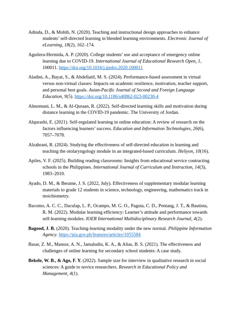 All References Chap 1-4 | PDF | Educational Technology | Learning