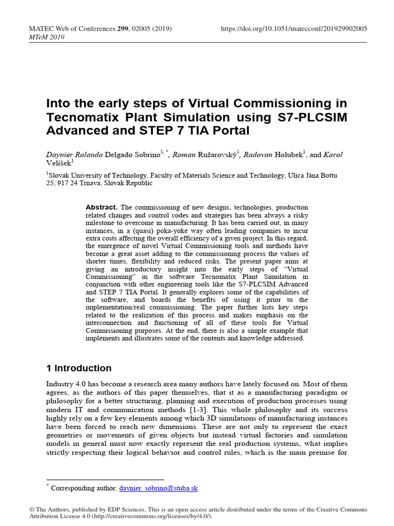 Into The Early Steps of Virtual Commissioning in T | PDF | Programmable Logic Controller ...