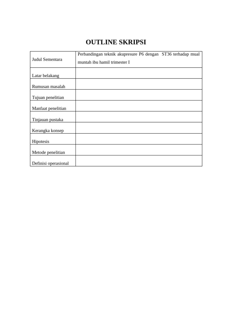 Outline Skripsi | PDF