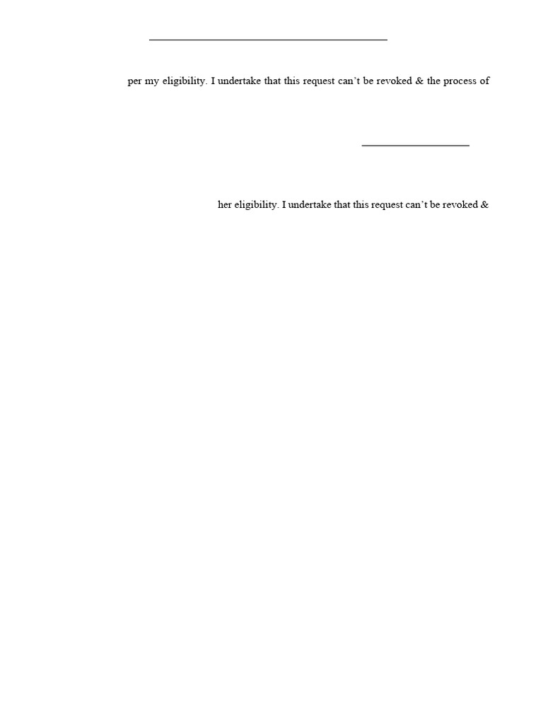 Undertaking For Change of Programme | PDF
