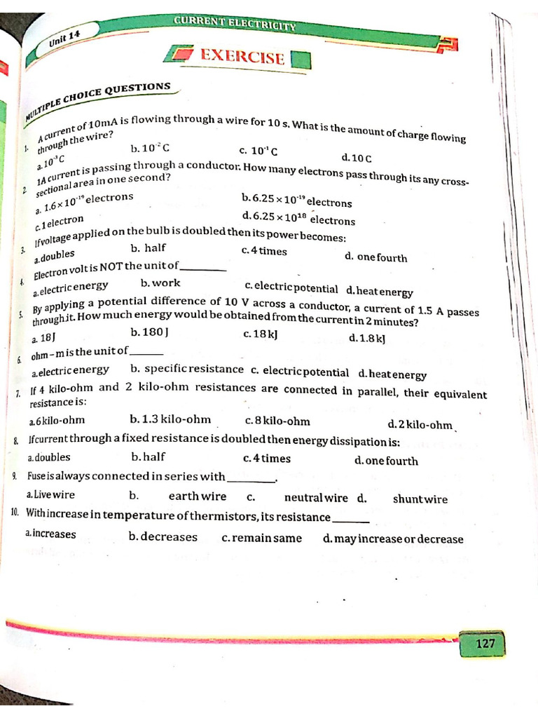 Physics Unit 14 Exercise | PDF