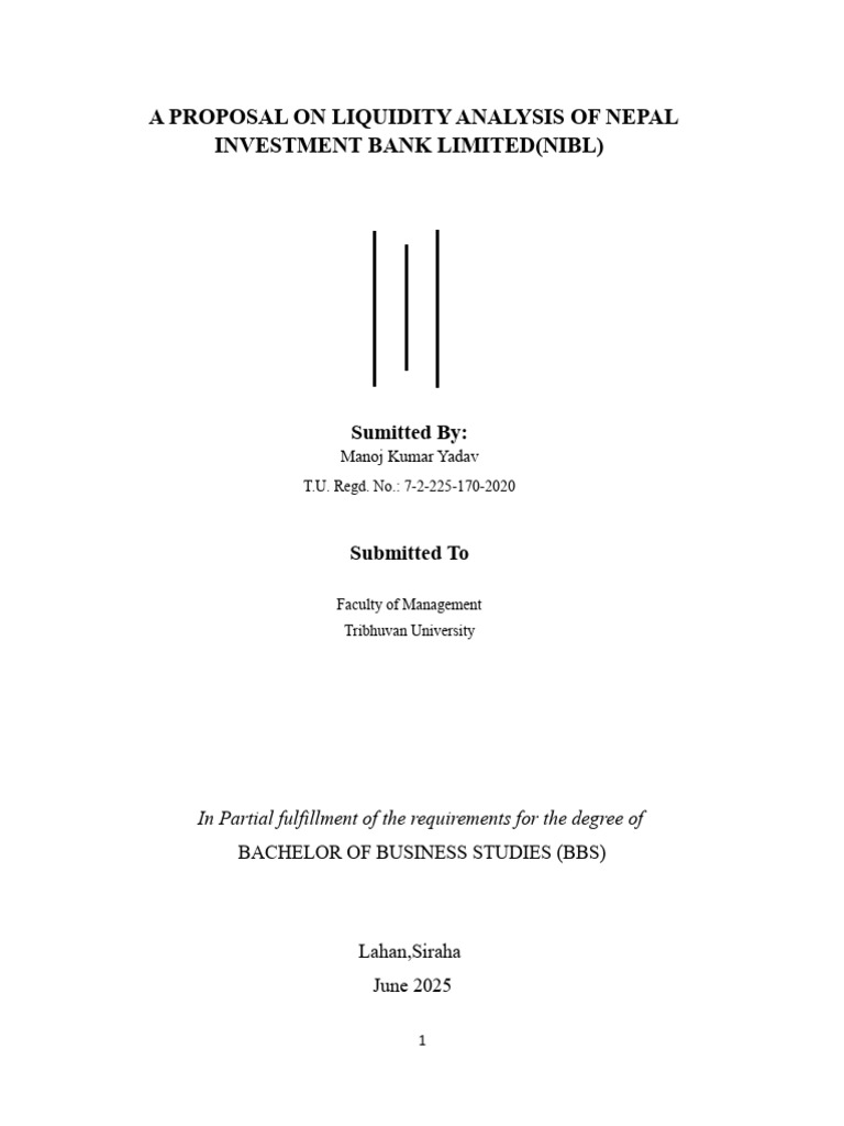 Nabil Bank Proposal | PDF | Liquidity Risk | Market Liquidity