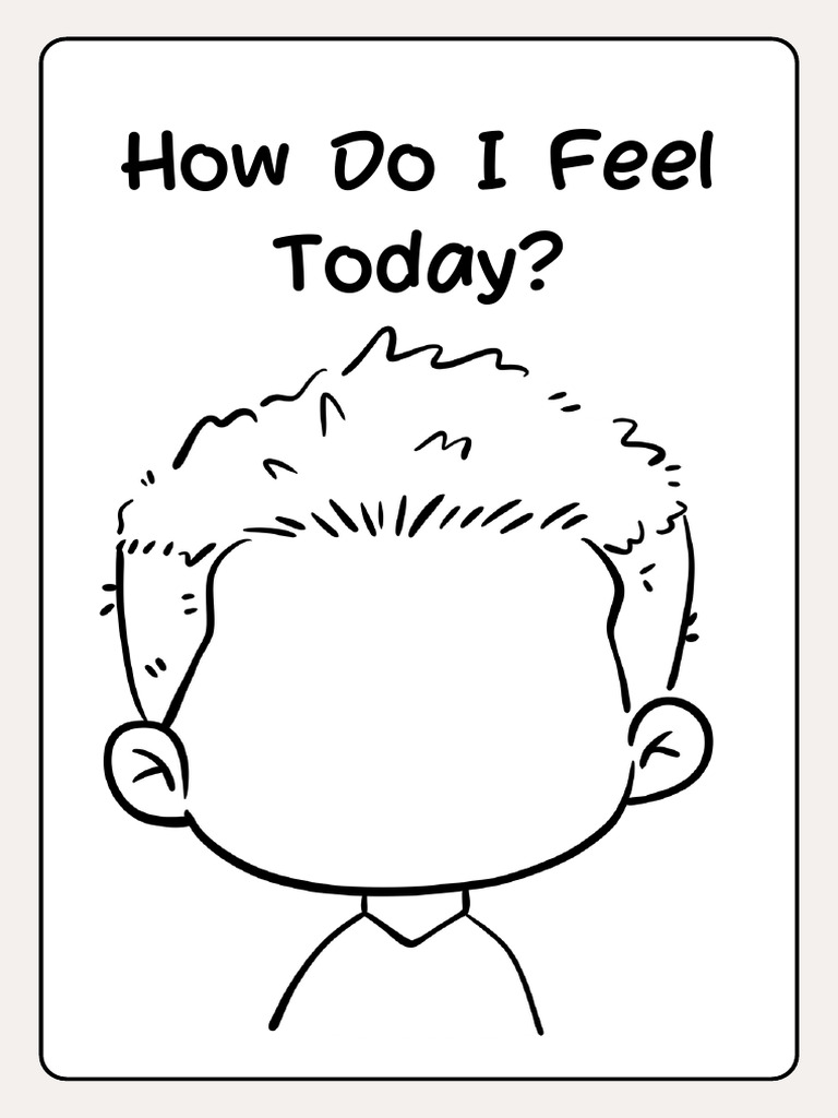 How Do I Feel Worksheet Black and White Simple Style | PDF