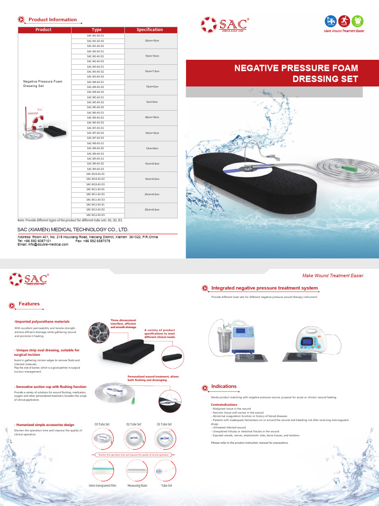 Negative Pressure Foam Dressing Set | PDF | Wound | Medical Specialties