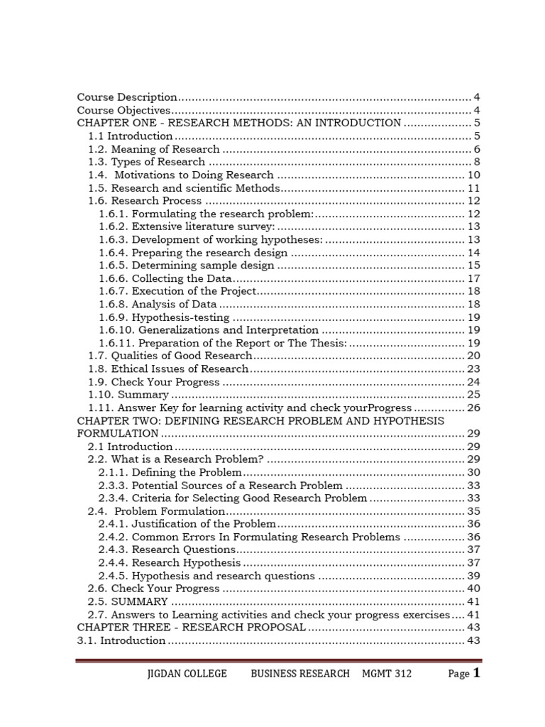 Reserach Methods -FINAL | PDF | Sampling (Statistics) | Scientific Method