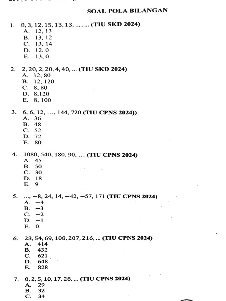 Pola Bilangan | PDF