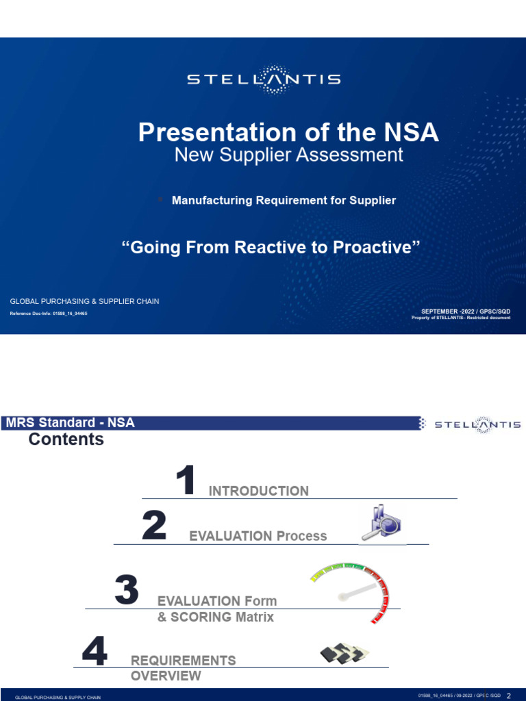 Stellantis NSA Supplier Audits Guide | PDF | Audit | Supply Chain