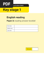 Ks2 English 2025 Reading Answer Booklet | PDF | Copyright