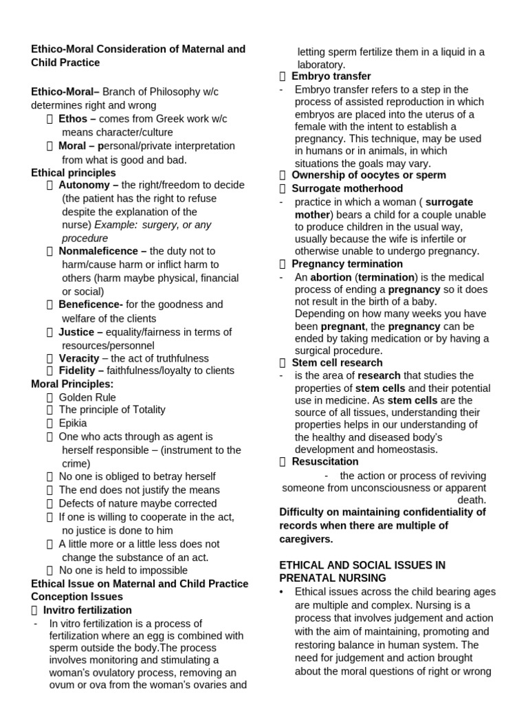 Ethical Considerations in Maternal Care | PDF | Single Nucleotide ...