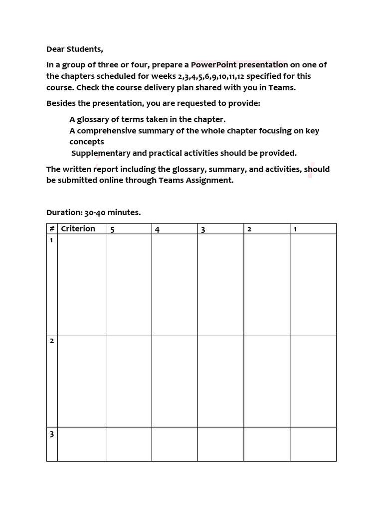 Presentation Criteria Modified | PDF