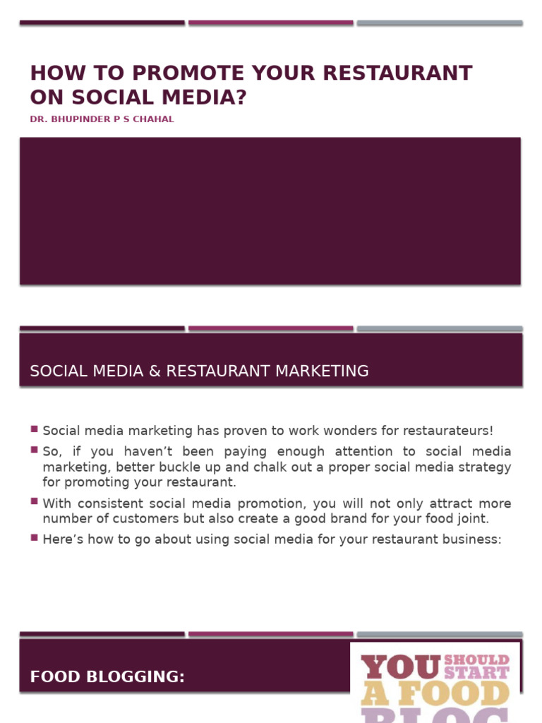 Effective Social Media for Restaurants | PDF | Popular Culture & Media ...