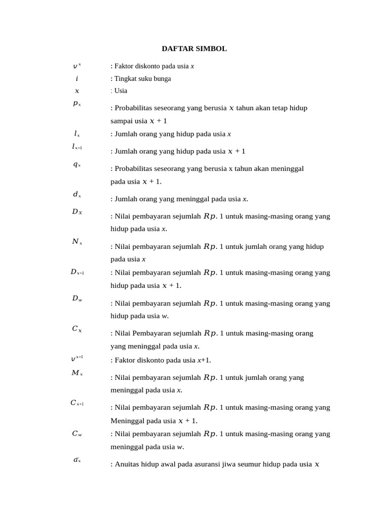 Daftar Simbol | PDF