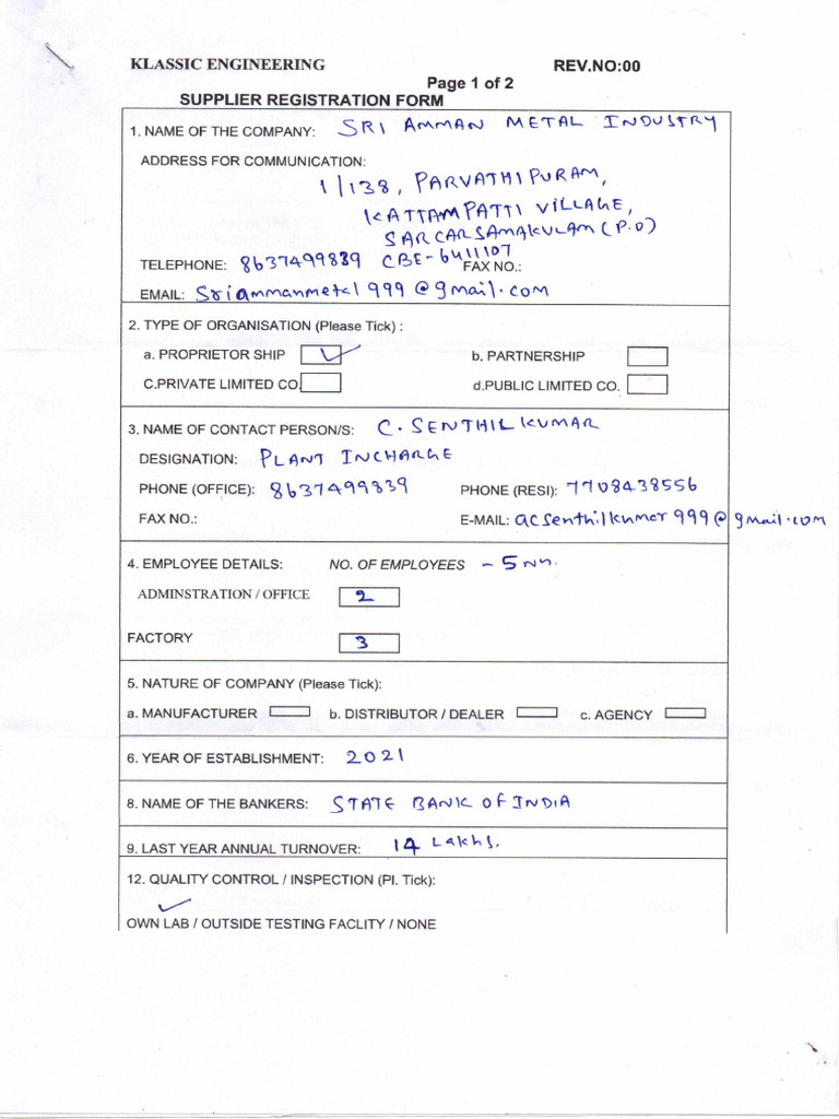 10 Supplier Registration Pdf