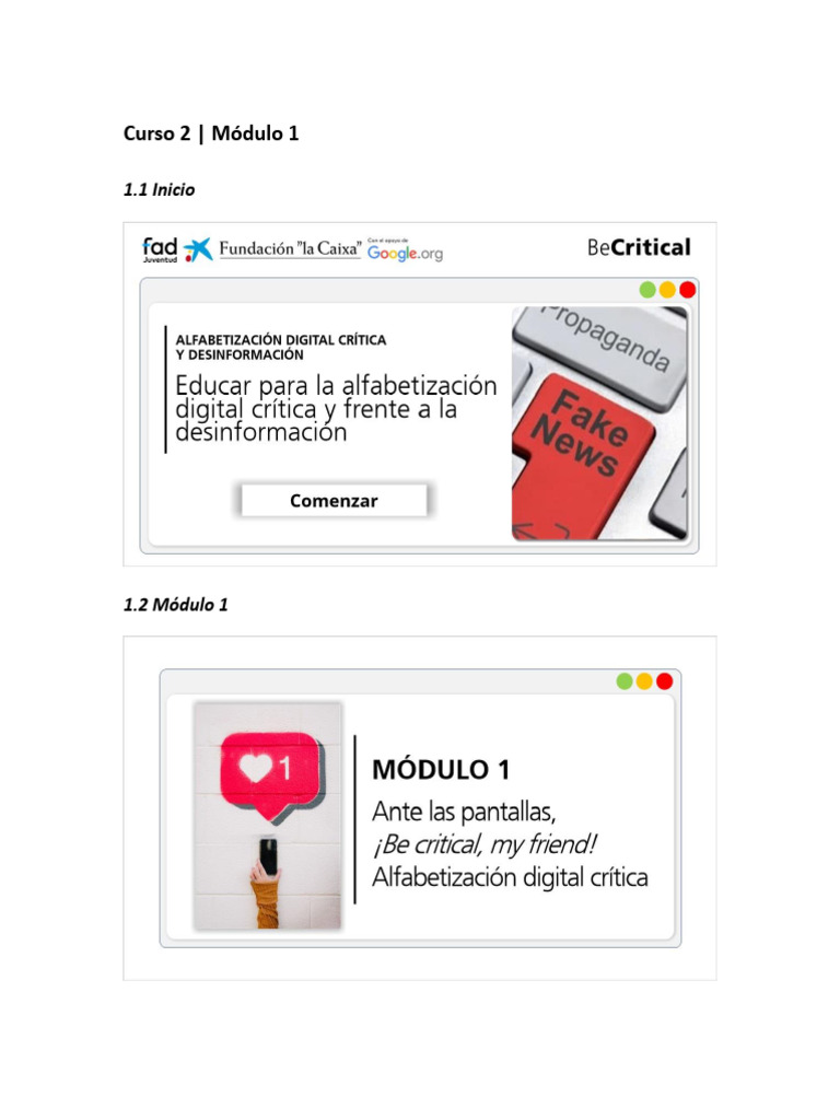 Curso 2 Modulo 1 | PDF