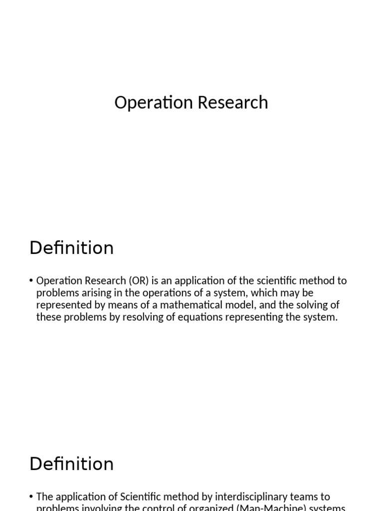 Understanding Operations Research Basics | PDF | Mathematical ...