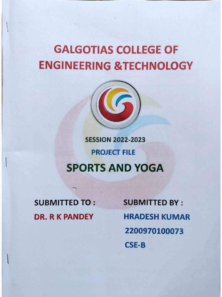 Sports and Yoga File | PDF