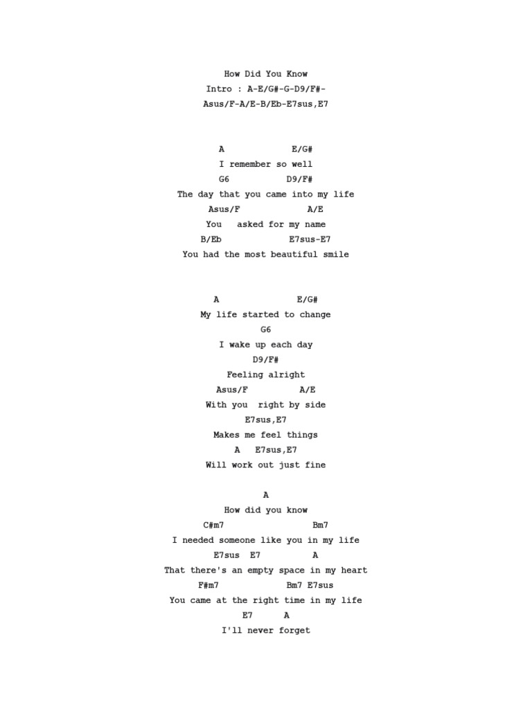 How Did You Know | PDF