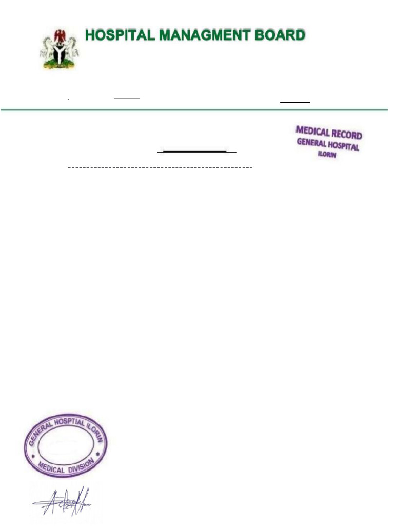 Abubakar Haruna A..,kwara Medical Report No-1 | PDF