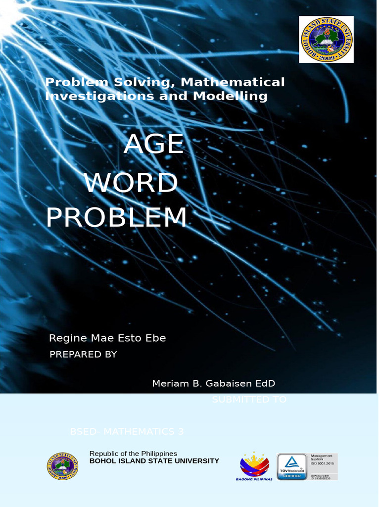 Age Word Problem | PDF | Equations | Mathematics