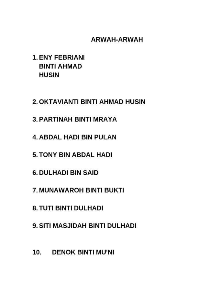 Arwah Arwah | PDF