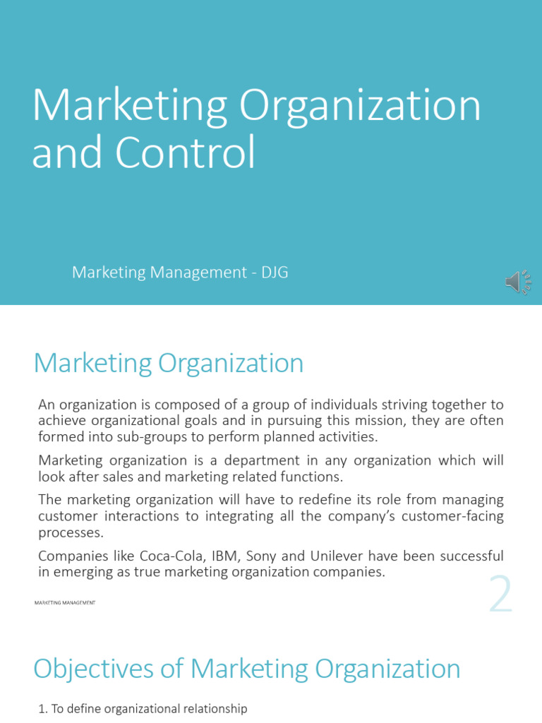 Marketing Organization Structure and Control | PDF | Marketing | Sales