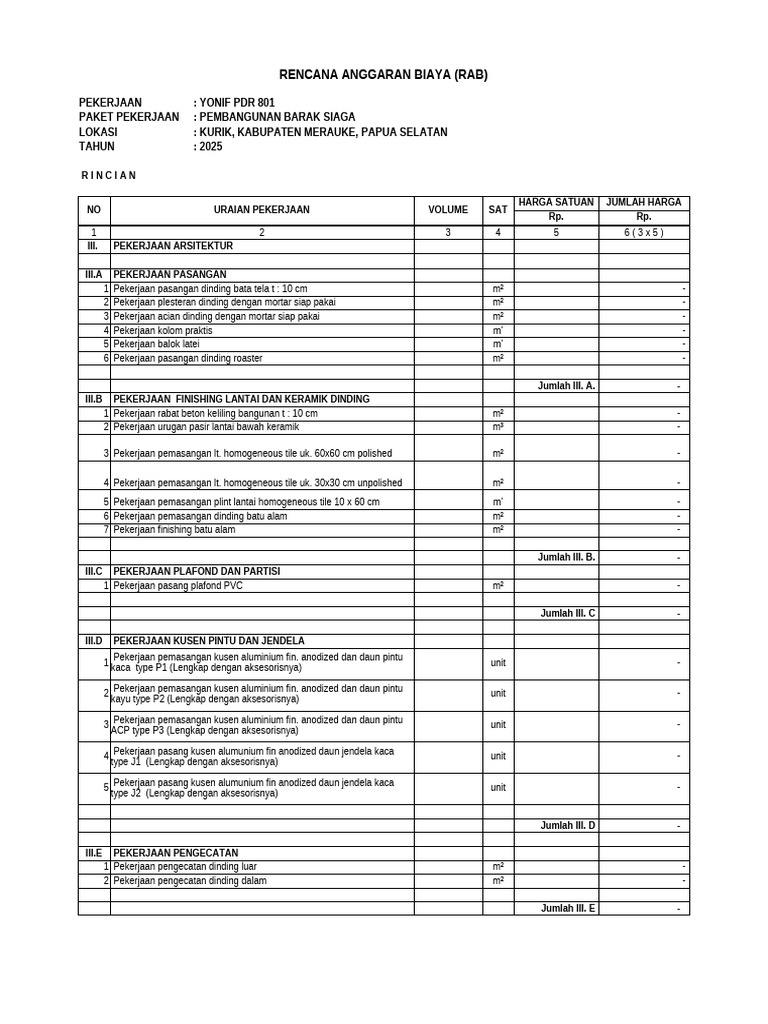 Pekerjaaan Rumah Tipe 120 | PDF | Aluminium