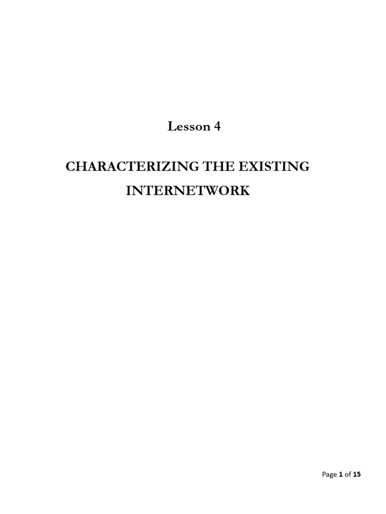 Lesson 4 - Characterizing The Existing Internetwork - 25 | PDF | Computer Network | Local Area ...