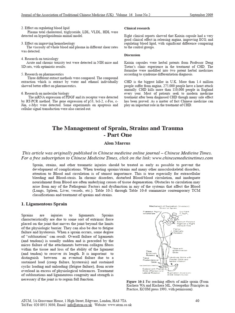 Strains Sprains Trauma | PDF | Clinical Medicine | Medical Specialties