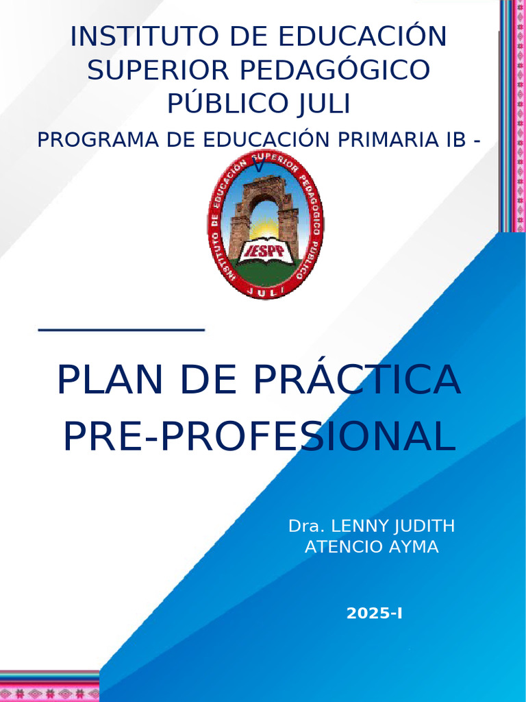 Plan de Trabajo de La Práctica Preprofesional | PDF | Maestros | Evaluación