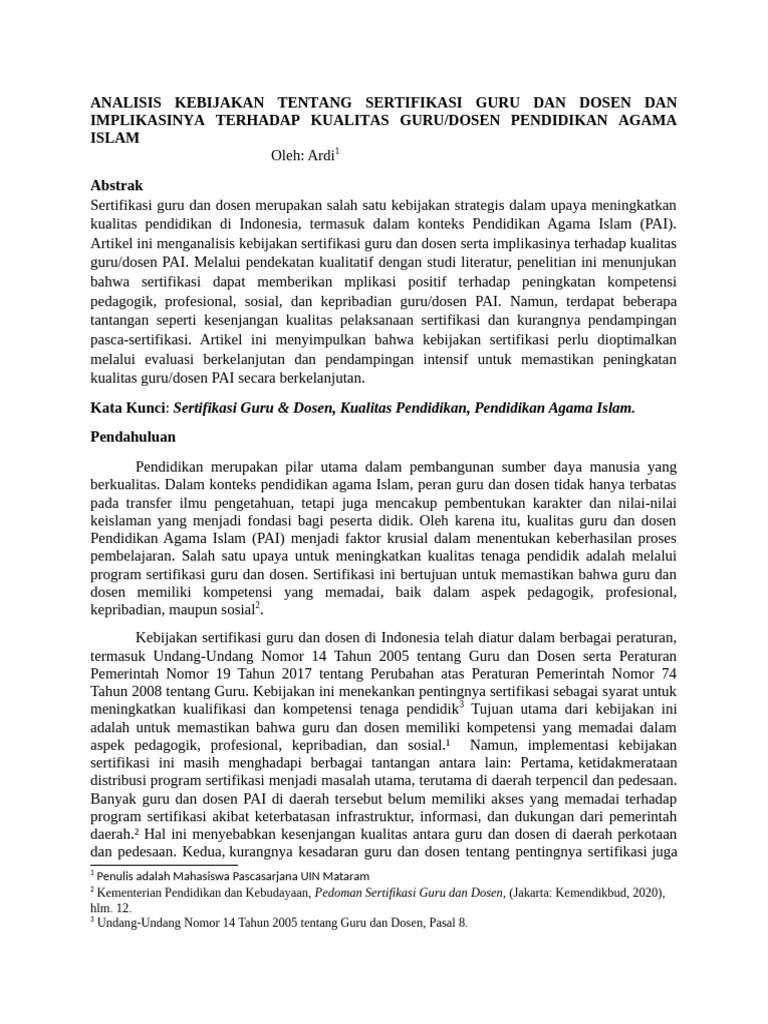 Kebijakan Pendidikan Islam | PDF