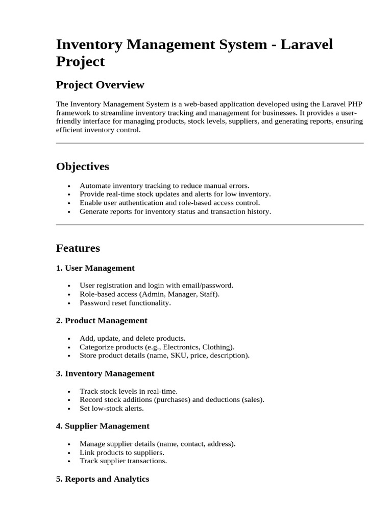 Inventory Management System | PDF | Databases | Model–View–Controller